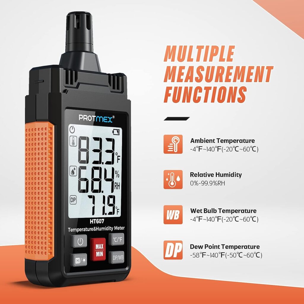 Digital Hygrometer Thermometer APOMONO WT83 Temperature & Humidity ...